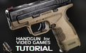 设计星素材分享平台 Gumroad - Handgun for Video games Tutorial by Eugene Petrov